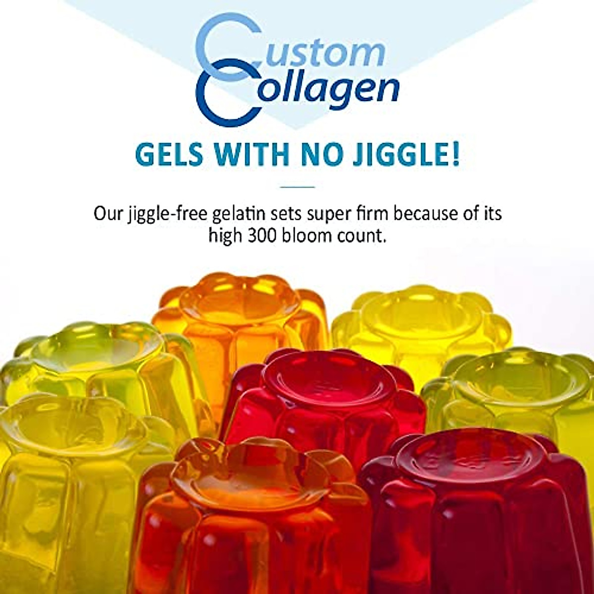 SuperClear Gelatin Powder (Grenetine) - 300 Bloom Food Grade Gelatin for Cake Art, Dessert Molds - Edible, Unflavored, Ko Kosher - 2 lb. Resealable Pouch