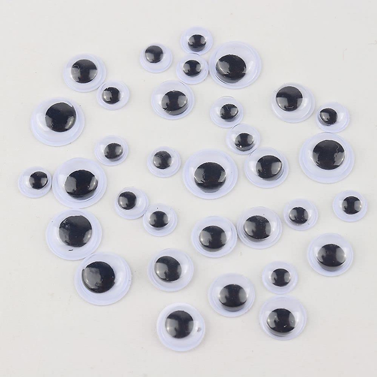 Self Adhesive Googly Wiggle Eyes, Multi Colors and Sizes Craft Sticker Eyes DIY Scrapbooking Crafts Projects Dolls Accessories(Black Mixed 100PCS)
