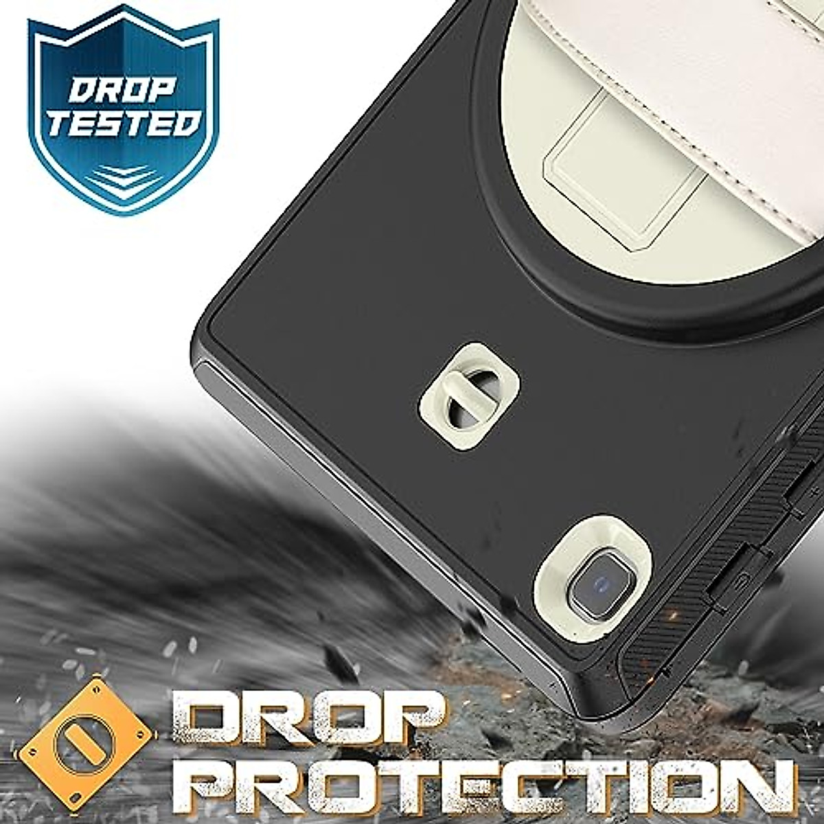 Tablet PC Case Hard Rugged Protective Cover Compatible with Samsung Galaxy Tab A7 Lite 8.7 inch T220/T225 (2021) Tablet - Multi-layered Protective Case with Screen Protector, 360° Rotatable Stand/Hand