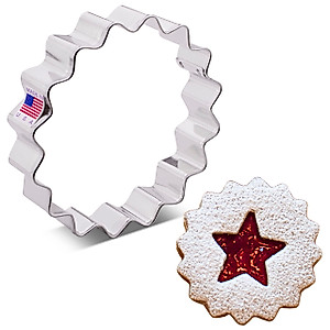 Fluted Circle Linzer Cookie Cutter, 4" Made in USA by Ann Clark