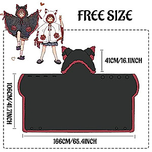 NENAGGE Wearable Blanket Hoodie for Adults Cute Halloween Devil Bat Hooded Blanket Oversized Soft Sherpa Hoodie Women Throw Cloak Wrap with Demon Wings for Women Men Child Student, Free Size,C