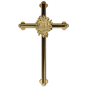 Cathedral Art Wall Cross, for Parents, Grandparents, 8-Inches, Gold Plated, by Abbey & CA Gift