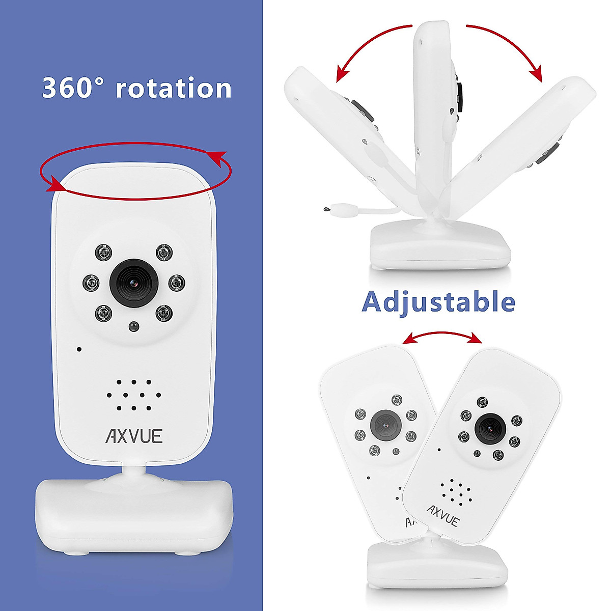 Video Baby Monitor, Slim Handheld, Non-Slip Design, 2.4" Vertical Screen Monitor & Digital Camera, Range up to 1000ft, 12 Hour Battery Life, 2-Way Talk, Night Vision, Temperature Monitor, No WiFi.