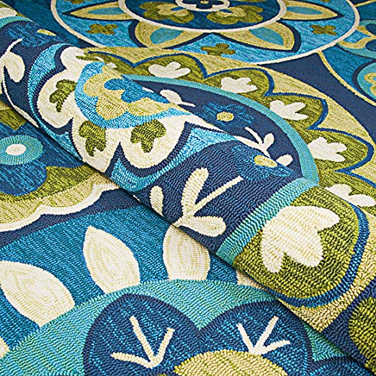 Couristan Covington Rip Tide/Ocean-Green, Indoor/Outdoor (8' x 11') Area Rug
