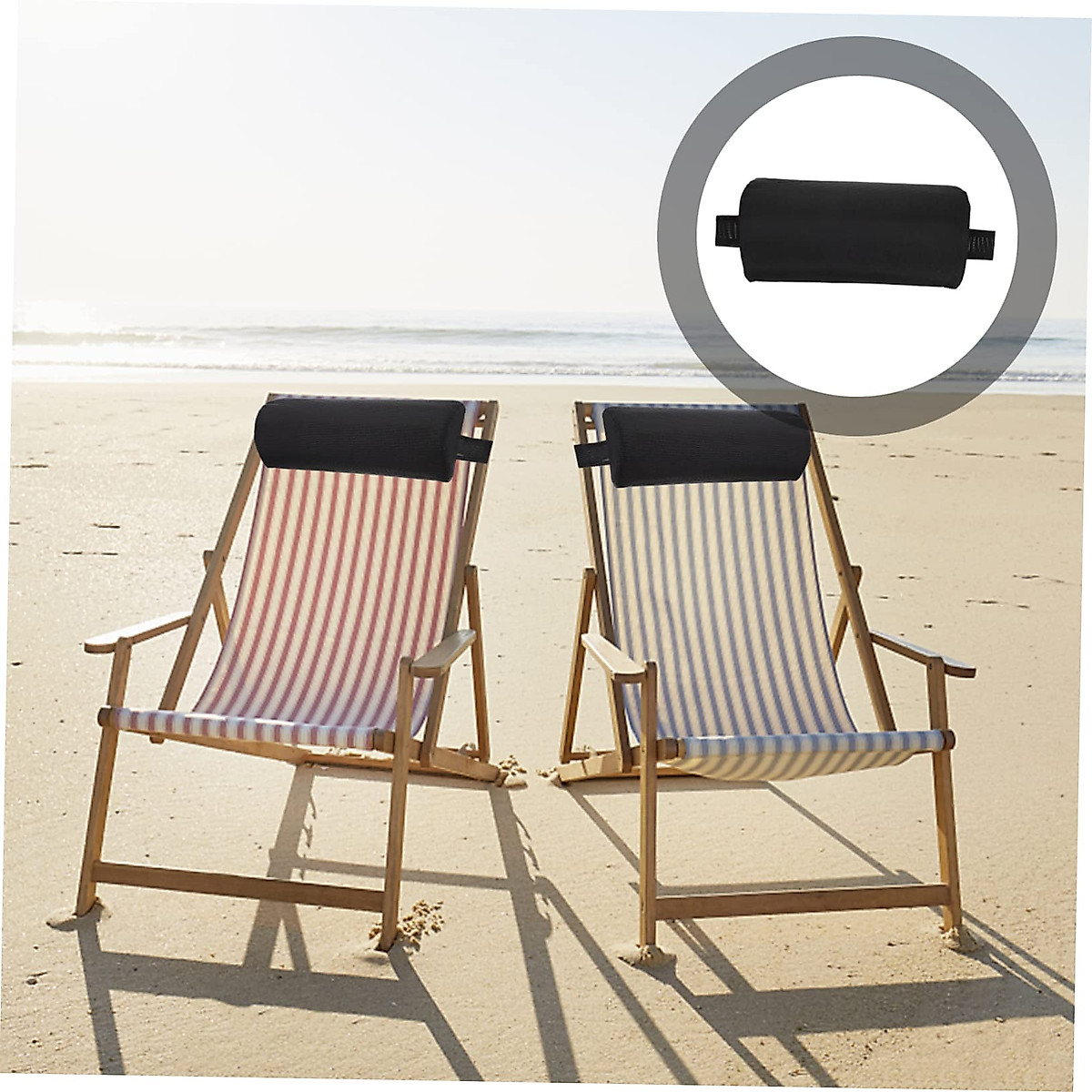 Happyyami 3pcs Beach Chair Sponge Pillow Chair Headrest Car Comfort Accessories Neck Pillow for Recliner Lounge Cushion Padded Pillow Outdoor Pouf Cloth Travel Rest Mat Office Chair
