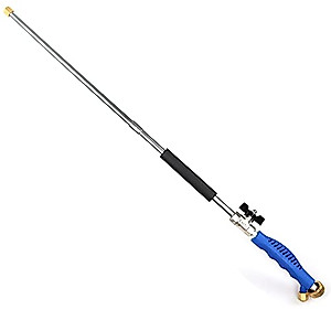 YunGuoGuo High Pressure Power Wash Hose Nozzle Attachment 30 Inches Extension Rod Blue，Hydro Jet Garden Watering Wand for Gutter Cleaning