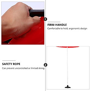 BESPORTBLE Snow Sled Toboggan Sled Plastic Sport Toboggan Winter Snow Sled Downhill Snow Board with Pull Rope Red