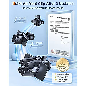 Humixx 【2022 Military-Grade Stability】 Phone Mount for Car Vent Universal Car Phone Holder Mount Hands-Free Cell Phone Holder Car Air Vent for iPhone 13 14 Plus Pro Max Samsung S22 Ultra ＆ All Phones