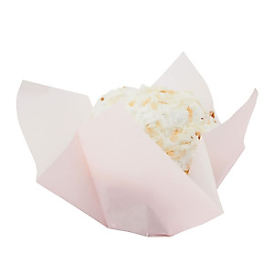 100 Pack Tulip Pink Cupcake Liners, Medium Baking Cups, and Muffin Wrappers, Perfect for Birthday Parties, Weddings, Baby Showers, Bakeries, Catering, Restaurants