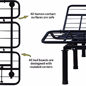 MICOUD Adjustable Bed Frame, Zero Gravity, Wireless Remote Control, 705 lb. Quick Assembly, Black