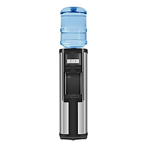 LUCKYERMORE Water Cooler Dispenser for Top Loading 5 Gallon Water Cooler Dispensers,Perfect for Home Office School,Stainless Steel ETL Listed No Noise Quiet, Black