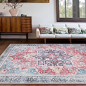 Rugshop Traditional Distressed Vintage Stain Resistant Flat Weave Eco Friendly Premium Recycled Machine Washable Area Rug 3'3"x5' Multi