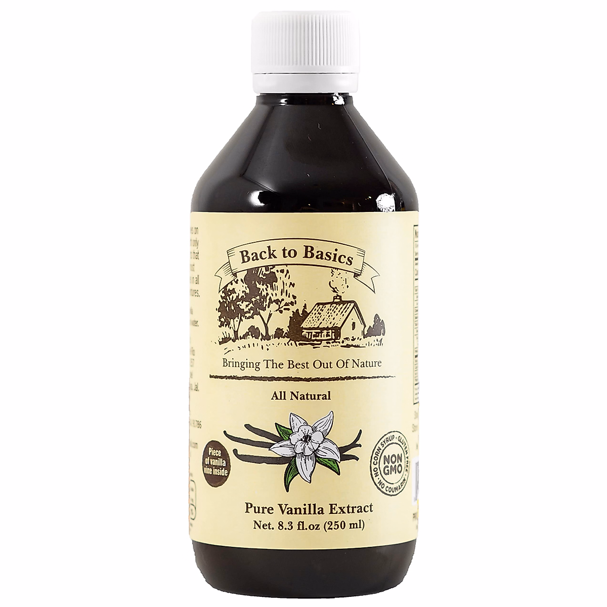 Back to Basics – All Natural - Pure Vanilla Extract – 8 oz – Mexican Vanilla – To Enhance Flavors in Cooking, Baking, and Dessert Making