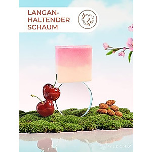 WLDOHO Shaving Soap for Women - Firm Shave Soap with Beautiful Scent - Vegan and Long-lasting Shaving Foam Sexy Cherry