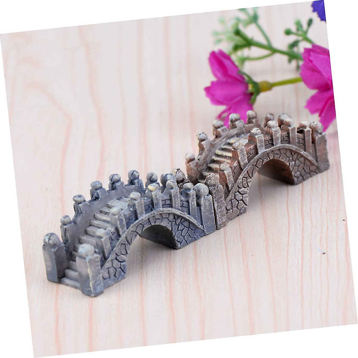 YARNOW 10pcs Zen Staute Exotic Plank Figurines Environments Decors Mini Shape Bridge Scene Landscaping (Random Color)