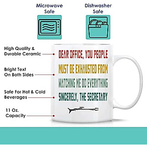 Humor and Sarcasm Gift for Secretary Clerks and Women - Funny Girls Present - 11 Oz White Ceramic Coffee Mug