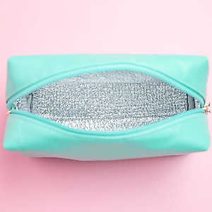 Premium PU Makeup Bag with Insulated Design & Vegan Synthetic Leather - Keep Your Makeup Safe and Dry with Water Resistant Cosmetic Bag - Perfect for Travel and Easy Cleaning