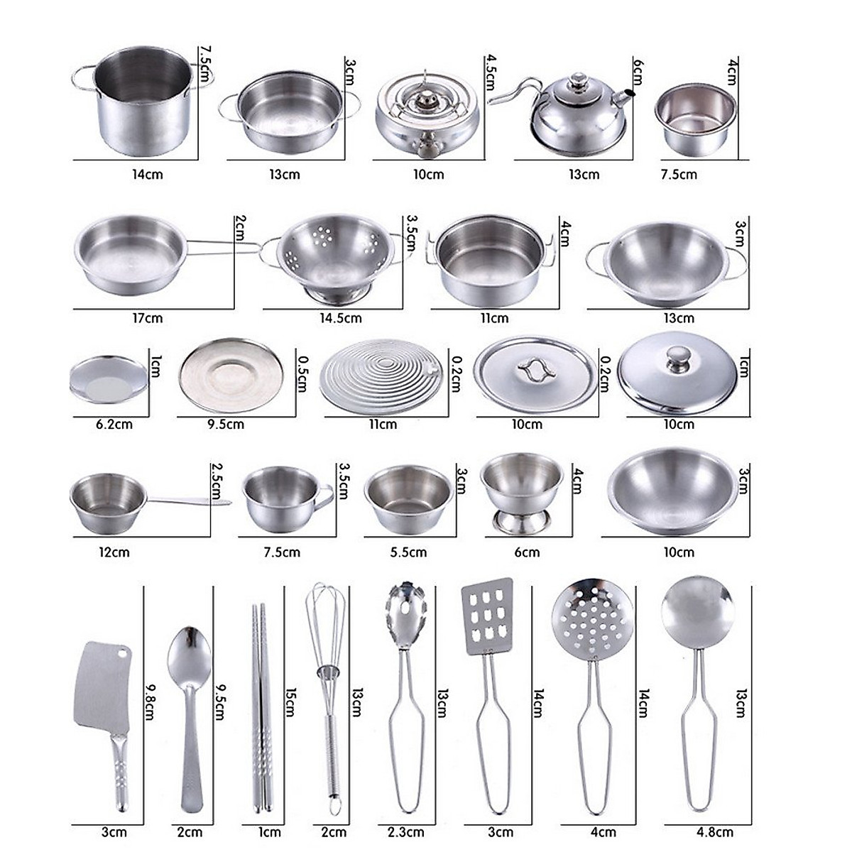 ☀ Dergo ☀Toy,Play house game ,16 Pcs Set Kids Play House Kitchen Toys Cookware Cooking Utensils Pots Pans Gift