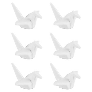ChezMax Pack of 6 White Porcelain Crane Chopsticks Rest Set Spoon Forks Knives Tableware Rest Holder White