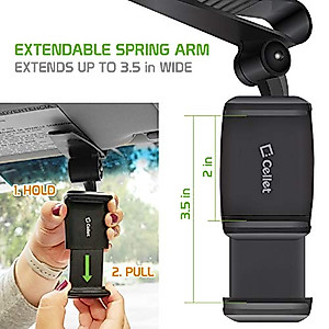 Sun Visor Phone Mount, Car Phone Holder for Car, Cradle Clip Compatible to Apple iPhone 14 Pro Max Plus 13 12 Samsung Z Flip Z Fold Note 20 10 9 Galaxy S22 LG, Motorola Google Pixel Smartphones