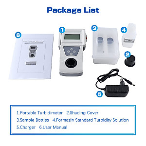 BriSunshine Lab Turbidity Meter, Handheld Portable Turbidimeter for Testing Turbidity of Liquids, Measuring Range 0-200 NTU, ISO 9001 Certification Compliant