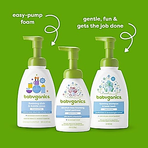 Babyganics Baby Shampoo + Body Wash Pump Bottle, Fragrance Free, 16oz, 3 Pack