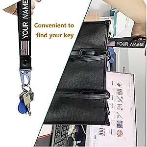 QJS PATCH Customzied Keychain,Personalized Key Tag Embroidery USA Flag Name with Key Ring Car Key Chain Clip Nylon Webbing Buckle for key,Tactical Backpack,Motorcycle