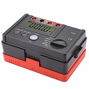 Resistance Meter, UT521 Digital Earth Tester Earth Ground Insulation Resistance Meter Ohmmet LCD Backlit Data Logging with Handbag