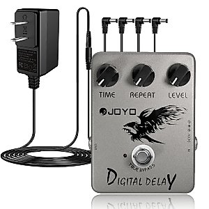 JOYO JF-08 Digital Delay Pedal Bundle with DC 9V Pedal Power Supply (800mA -1A) AC Adapter