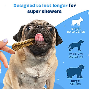 Bark Bright Durable Dental Chew Sticks for Dogs (15 Chews) Made for Tough Chewers - Small Breeds