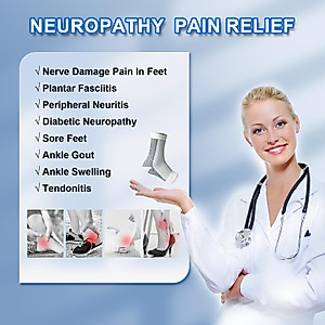 Neuropathy Socks for Women and Men, Soothe Compression Socks for Neuropathy Pain, Ankle Brace Plantar Fasciitis Socks for Relief of Foot Pain Swelling, Achilles Tendonitis (Black,L/XL)