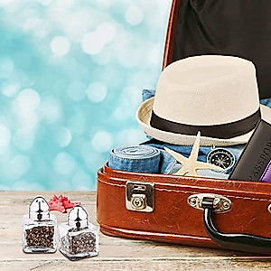 Mimorou 100 Pack Mini Salt and Pepper Shakers Bulk 0.5 Oz, Small Cube Glass Spice Shaker Container with Stainless Steel Lid for Kitchen Restaurant Travel Home Camp Party Supplies