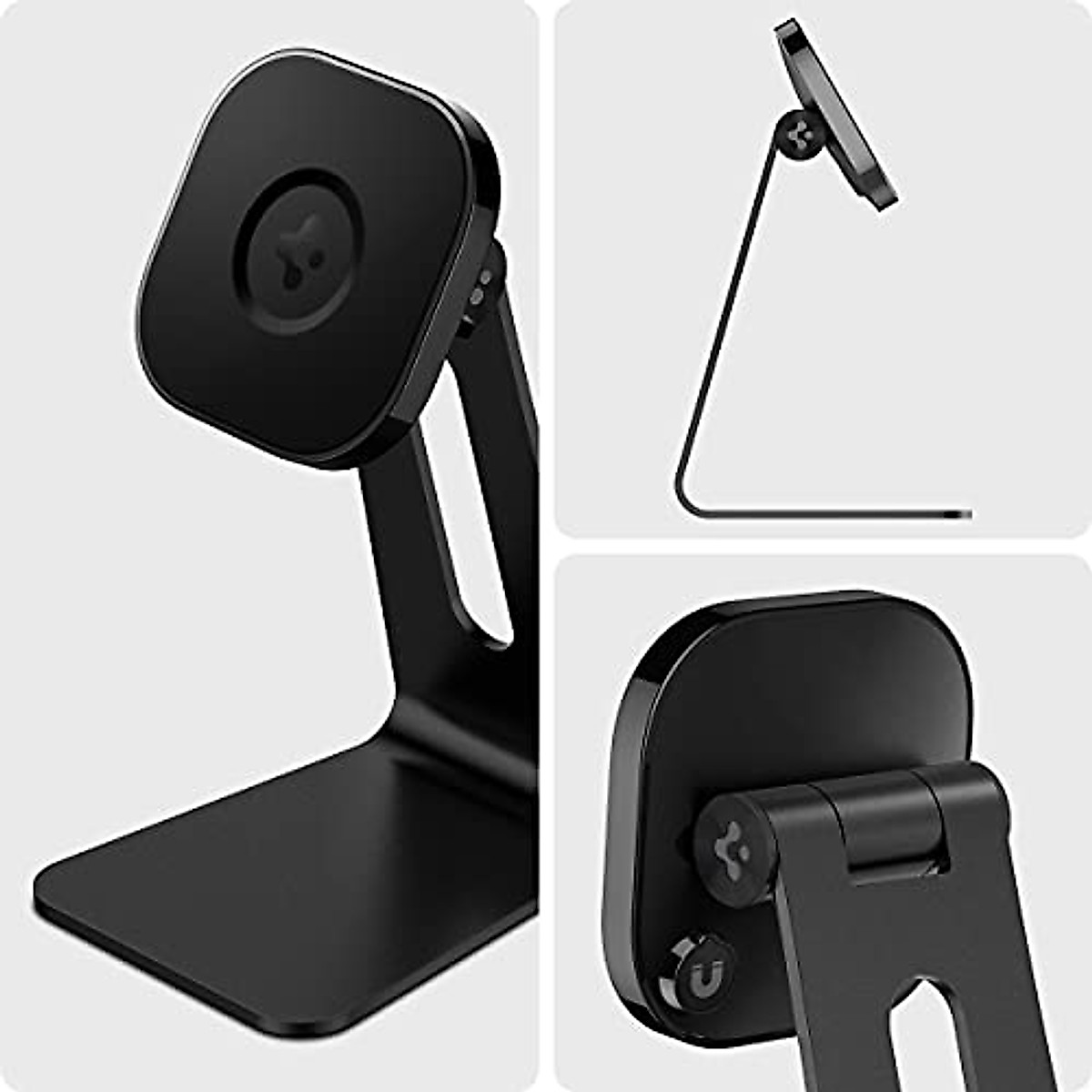 Spigen OneTap (MagFit) Designed for MagSafe Stand with OneTap Technology Magnetically Mounts Compatible with iPhone 14, iPhone 13, iPhone 12 Models, AirPod Pro, AirPod Pro 2, AirPod 3 Stand - Black