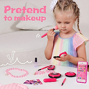 Meland Toys for Girls - Toddler Girls Gift Idea for Birthday Christmas, Pretend Makeup Kit for Girls with My First Purse Toy, Makeup for Kids Age 3-6 Year Old for Pretend Play