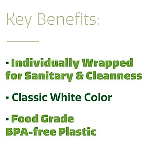 Comfy Package, Individually Wrapped Disposable Plastic Flexible Drinking Straws - BPA Free - White [380 Pack]