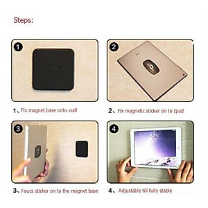 Magnetic Tablet Wall Mount for Public Displays, Fits for iPad, iPad Mini, iPad 2, 3, 4, iPad Air, iPad Air 2, Car Magnet Mount for iPhone 8 7+ 6S and All Cell Phones