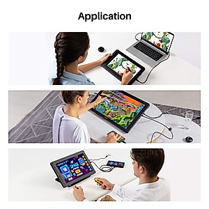 HUION Full-Featured USB-C to USB-C Cable Support USB3.1 GEN2 DP Signal for Graphic Drawing Tablet with Screen Kamvas 12/13/16(2021)/22/24/22 Plus/24 Plus/Pro 16 (4K)/Pro 16 Plus (4K)/Pro 24(4K), 3.2ft