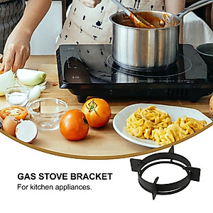SOLUSTRE Metal Brackets Gas Stove Wok Holder Rack Cast Iron Wok Ring Milk Pot Non- Slip Wok Support for Home Kitchen Cookware Stove E1 Metal Stand