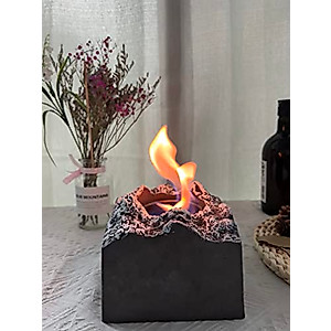 Xoten Concrete Tabletop Fire Pit, Snow Mountain,Indoor & Outdoor Fire Pit Bowl, Ethanol Fire Pit, Small Balcony Table Top Fire Bowl, Patio Firepit, Mini Fireplace, Tabletop Fireplace