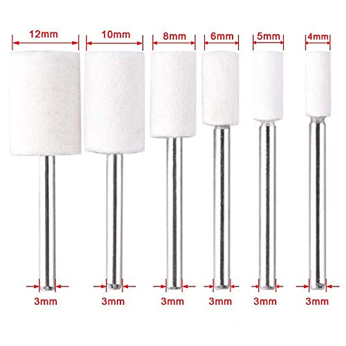 Polishing Buffing Wheels Set,Wool Felt Mounted Mandrel Grinding Bits Grinder Head Polish Watch Jewelry Rotary Tool Accessories Attachment - for Dremel 1/8 Inch Shank （38Pieces ）