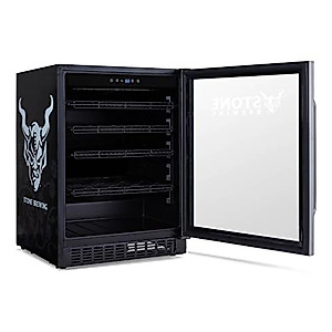 NewAir Stone Brewing 180 Can FlipShelf Beverage and Beer Refrigerator, 24” Built-In or Freestanding Wine Cooler with Reversible Shelves, Perfect for Bar, Gamer Room, or Office