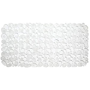 iDesign Pebblz Suction Non-Slip Bath Mat for Shower Bathtub Stall, Set of 1, Clear