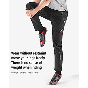 ROCKBROS Winter Cycling Pants Warm Ergonomics Men's Windproof Thermal Bicycling Pants Black