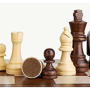 THPT High Class Wooden Chess Set, Magnetic Chess Pieces, Folding Chessboard, Universal Standard Board Game for All Ages, 40 x 40 cm Board Games (Color : Mahogany Material)