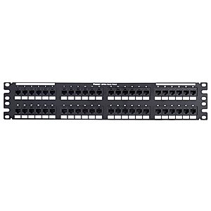 Panduit DP485E88TGY Category-5E 48-Port Flat Punchdown Patch Panel, Black