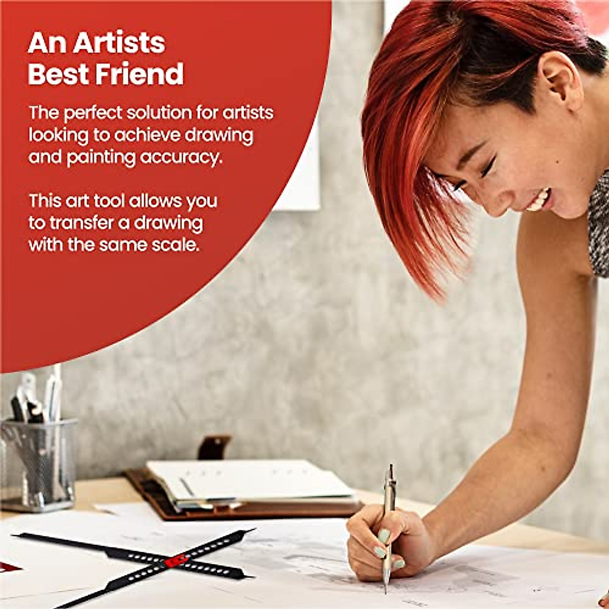 Accurasee Artist 11 Inch Proportional Divider - Upgraded Drawing Supplies & Drafting Tools - Adjustable Caliper & Subject Dividers for Art Drawing Tools