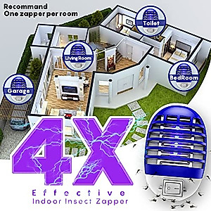 4 Pack Bug Zapper, LED Attract Mosquito and Fly Killer for Indoor Use, Effective Plug in Solution for Home and Office