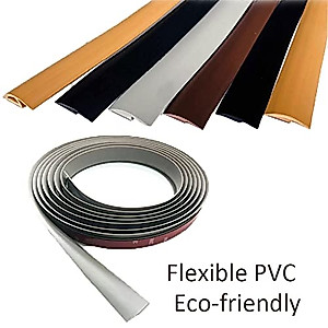 3.2FT Floor Transition Strip Self Adhesive, Transition Door Strip, Carpet & Floor Edging Trim Strip PVC Carpet Trim Suitable for Threshold Transitions with a Height 0.15~0.23Inch (4~6mm) (Color : Bla