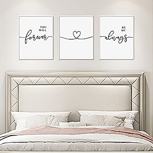 Bedroom Decor for Couples Wall Art Set of 3 Prints Bedroom Wall Decor Loves Above Bed Art Prints Home Gifts, 11x14inch Unframed