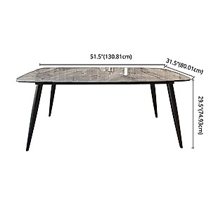 LITFAD Contemporary Dining Set with Sintered Stone Dining Table and Cushioned Chairs Modern Kitchen Table with 4 Dining Chairs for Home Restaurant - 51.2" L x 31.5" W x 29.5" H 5 Piece Set